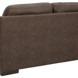 Signature Design by Ashley Maderla Oversized Faux Leather Loveseat, Dark Brown