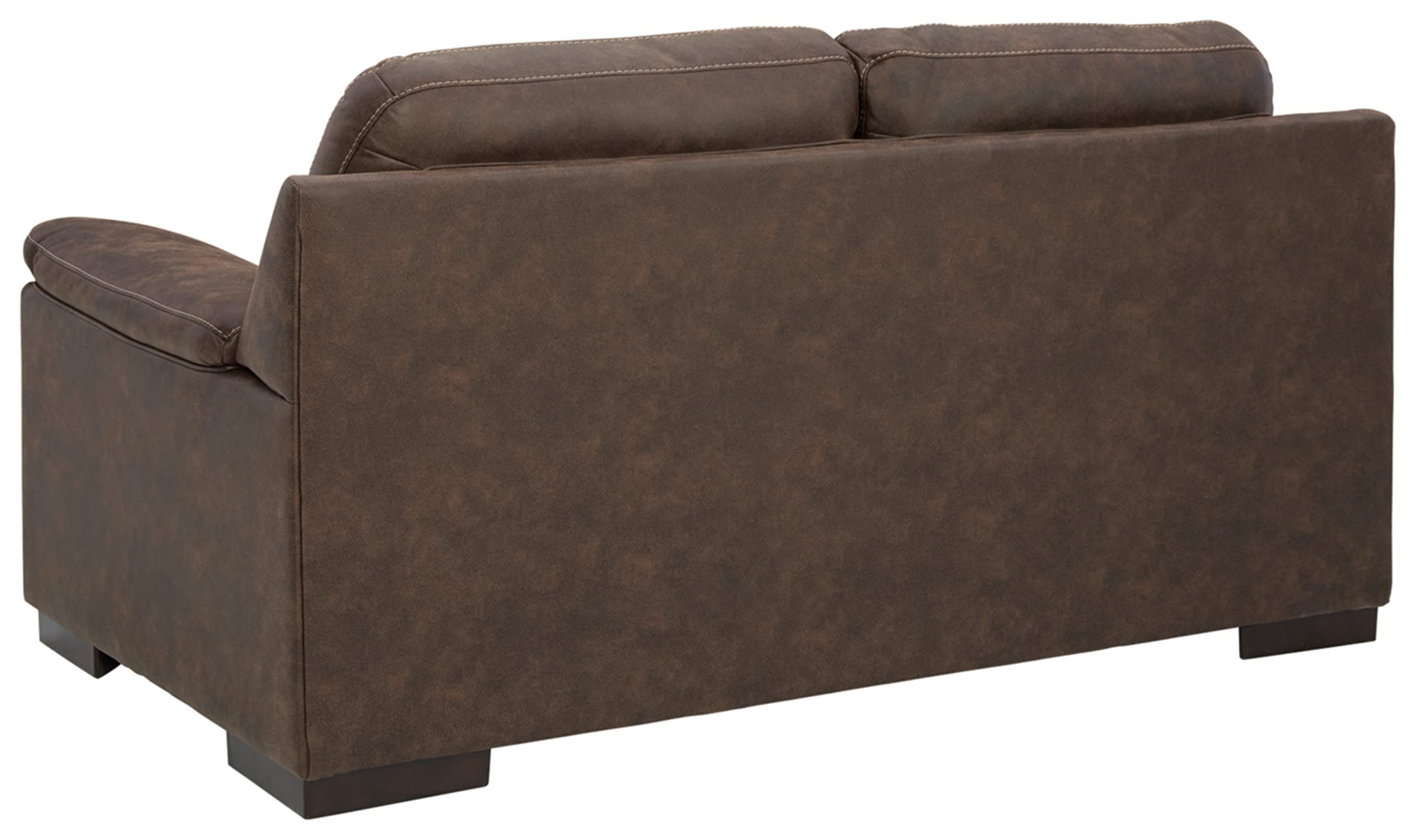 Signature Design by Ashley Maderla Oversized Faux Leather Loveseat, Dark Brown