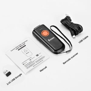 Eyoyo 1D Linear Wireless Barcode Scanner Bluetooth,Fast&Accurate Scanning,Volume Adjust Button,Battery Level Indicator,Mini Portable Pocket Inventory Bar Codes Reader for Computer, Android, iOS Phones