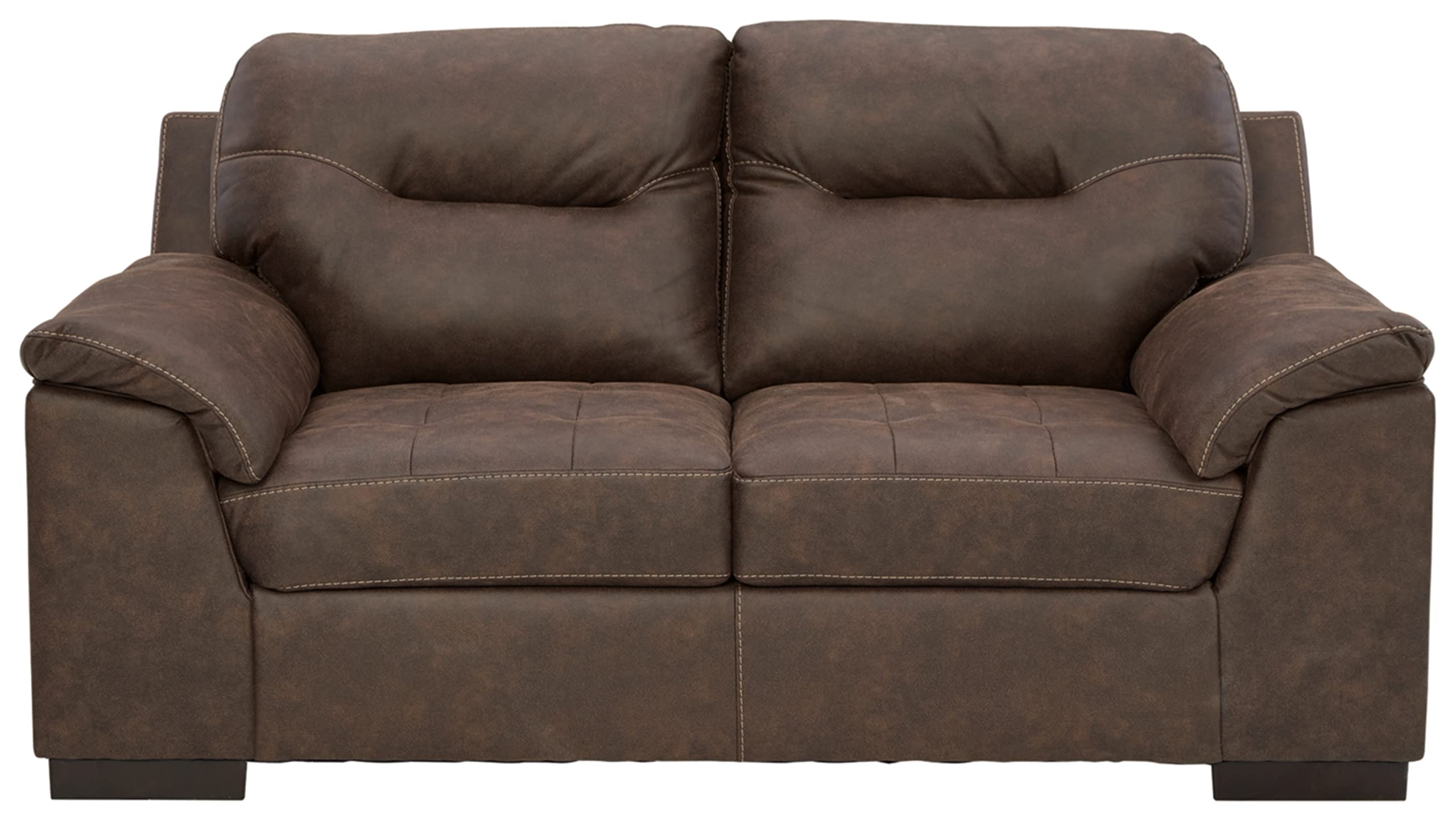 Signature Design by Ashley Maderla Oversized Faux Leather Loveseat, Dark Brown