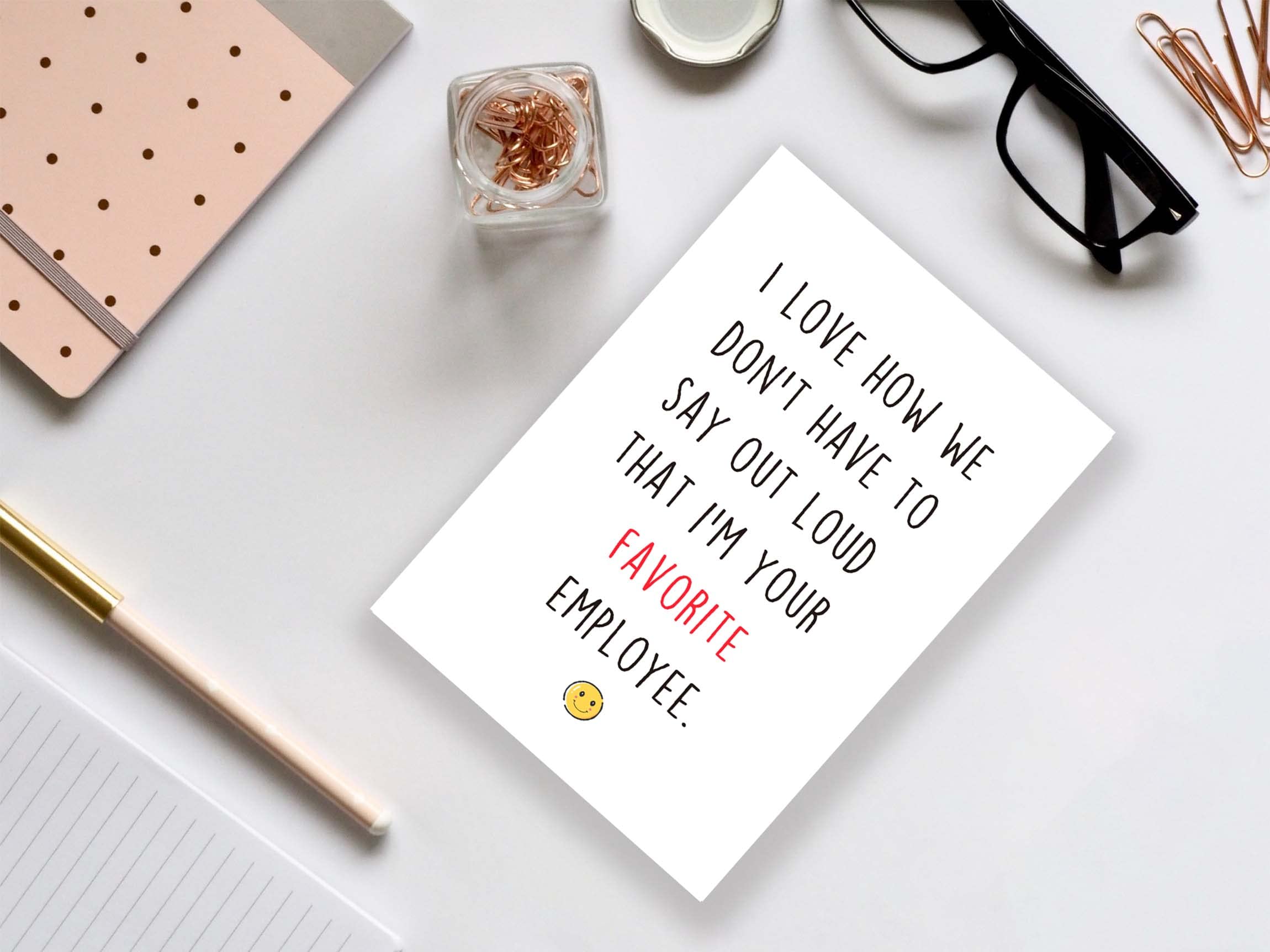 Longkado Humor I’m Your Favorite Emplyee Card for Boss, Happy Boss’s Day Card, Heartwearming Boss Birthday Card