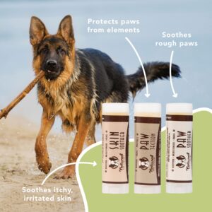 Natural Dog Company Balm Set, Travel Size Bundle with Paw Soother, Skin Soother and PawTection Healing Balms, All Natural Ingredients, Made in USA