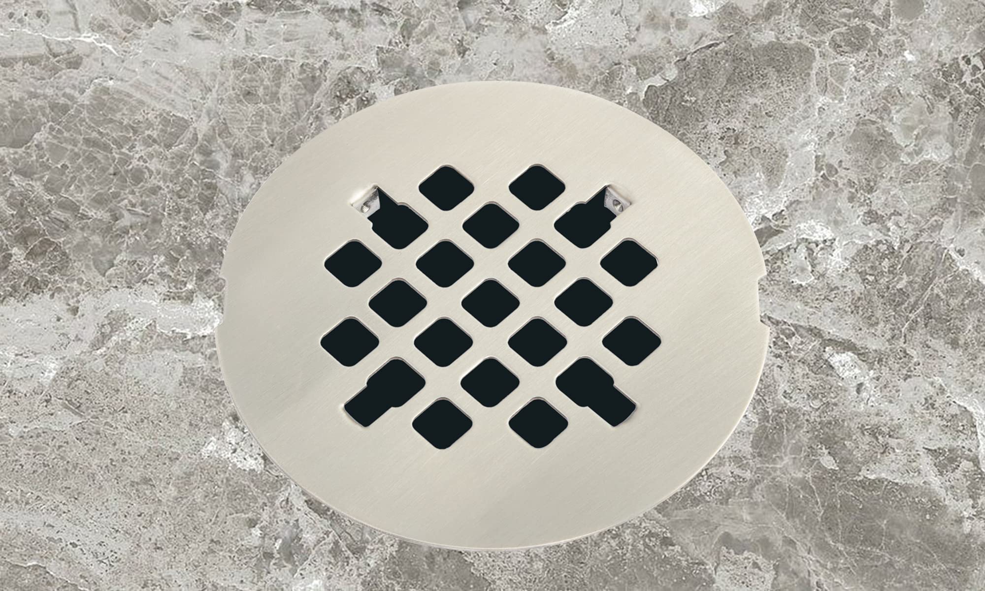 Artiwell 4-1/4” OD Snap-in Shower Drain Cover, Round Shower Drain Strainer Grid, Replacement Cover, Designed for Long-Lasting