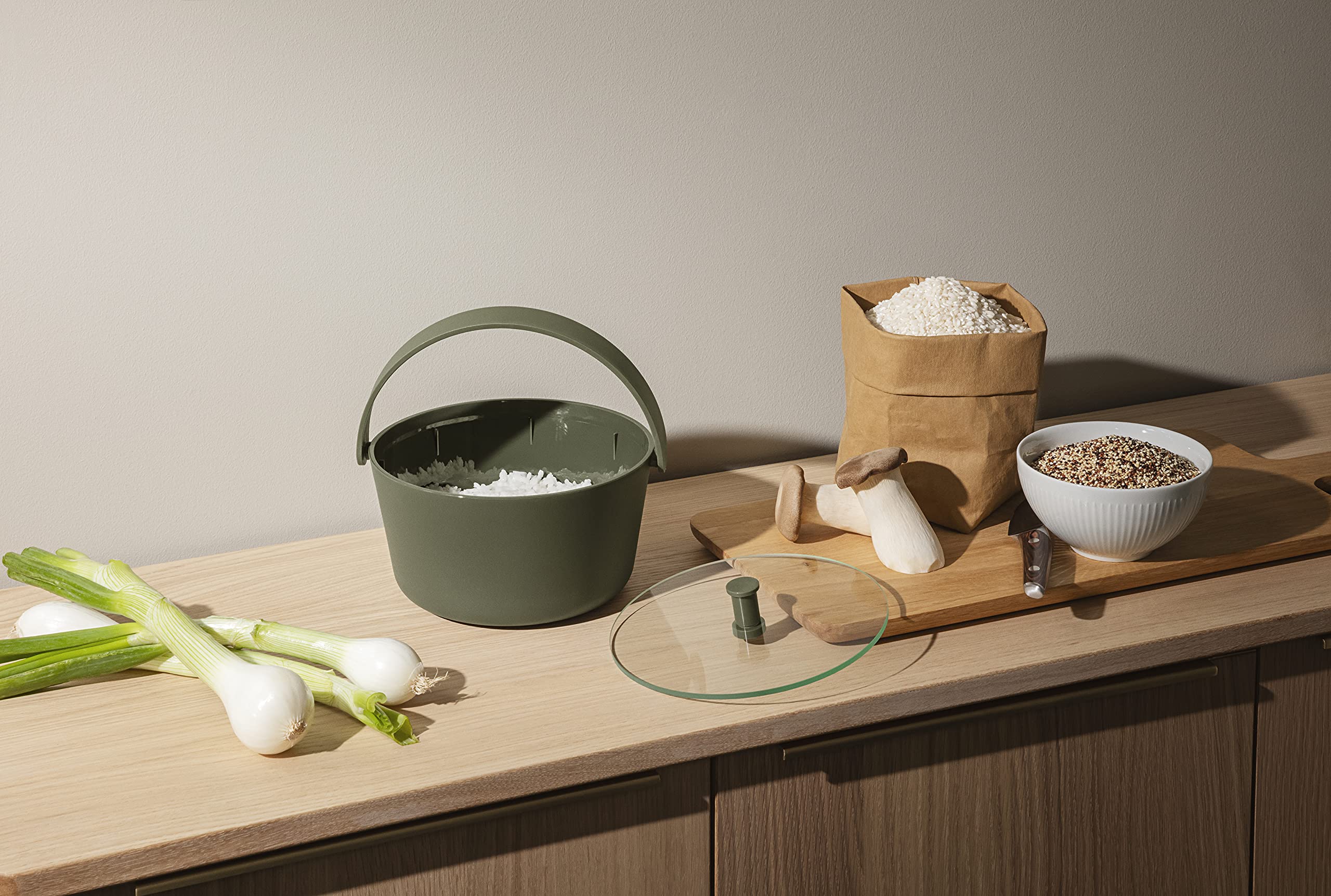 EVA SOLO | Rice steamer Green tool | Cook rice, quinoa etc. easily in the microwave | Danish Design & Functionality | Green