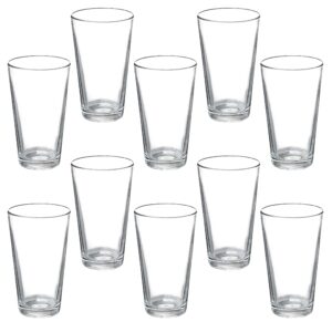 discount promos personal mixing glasses 20 oz. set of 10, bulk pack - quality glass, thick base, home bartending, durable - clear