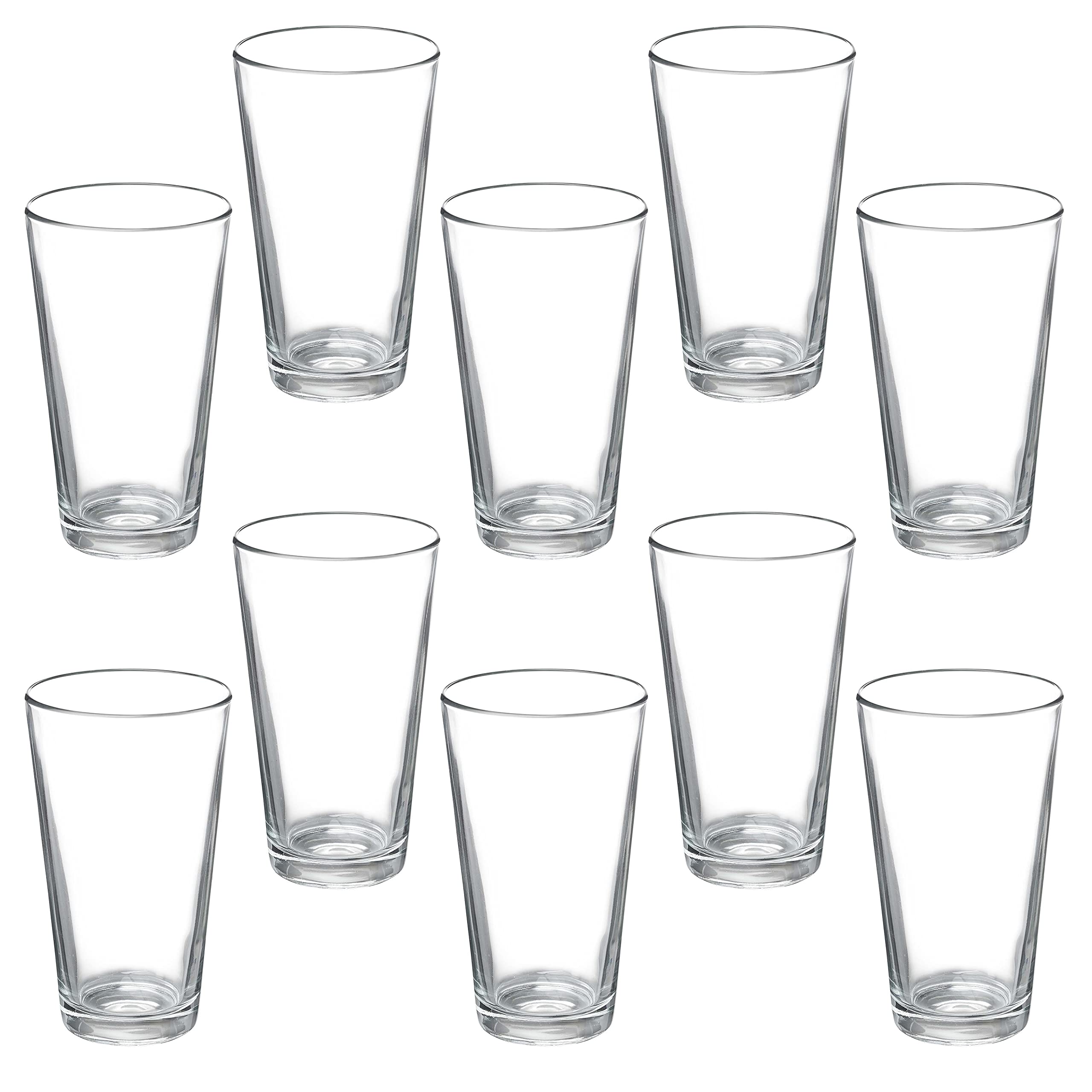 DISCOUNT PROMOS Personal Mixing Glasses 20 oz. Set of 10, Bulk Pack - Quality Glass, Thick Base, Home Bartending, Durable - Clear