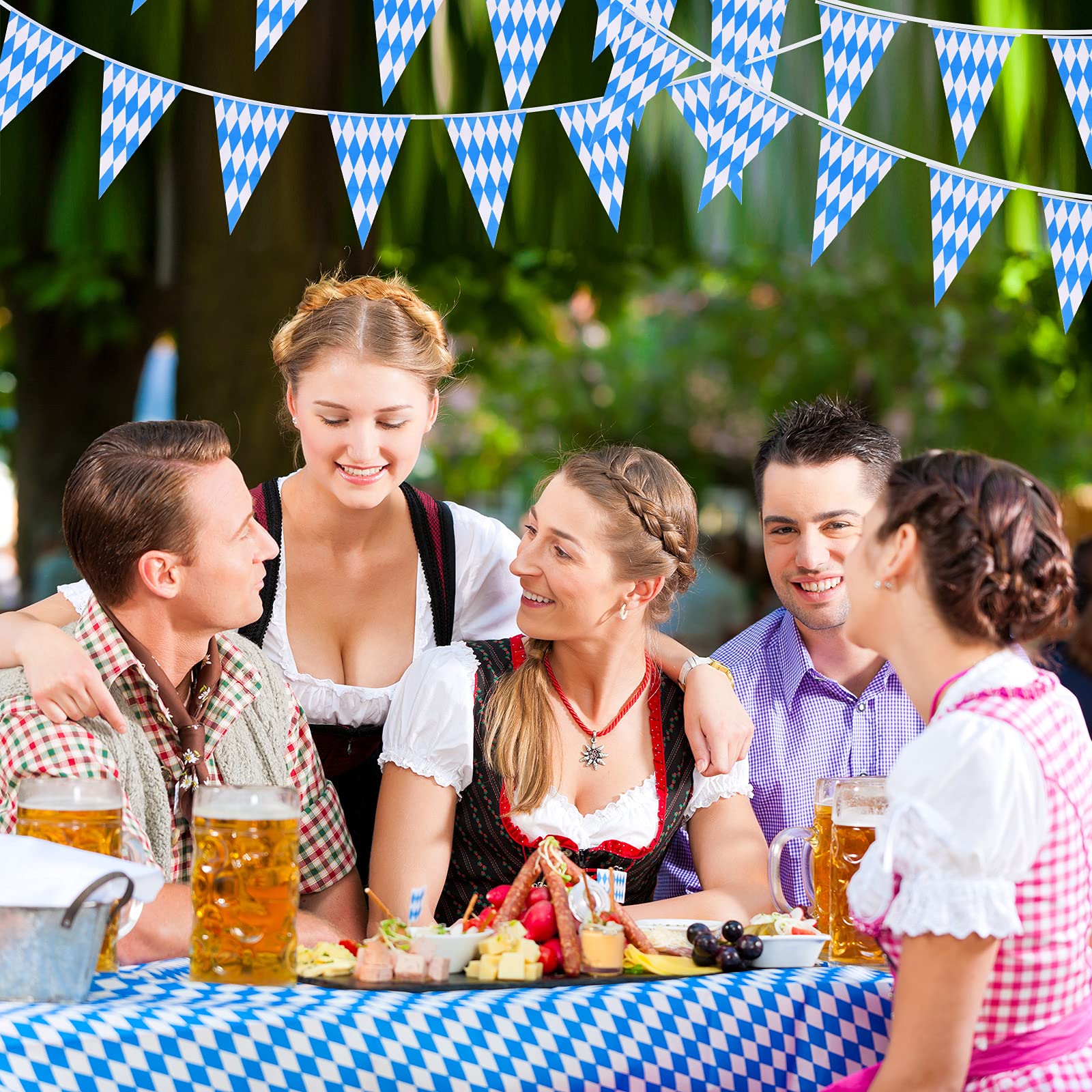 TUPARKA Oktoberfest Tablecloth 3 Packs 54''x108'' Oktoberfest Flag Patterned Table Cover for Oktoberfest Octoberfest German Party Decorations Oktoberfest Decor