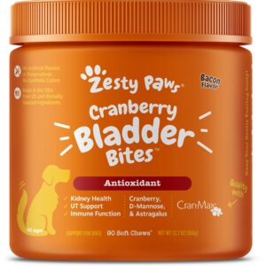 Cranberry Soft Chews for Dogs - Kidney, Bladder & Urinary Tract Wellness Supplement + Probiotics for Dogs - Probiotics for Gut Flora, Digestive Health