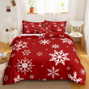 Amacigana Christmas 2-Piece Duvet Cover Set Bedding Set Ultra Soft Reversible Breathable 3D Printed Microfiber Comforter Cover Protector Cute Cartoon Bed Cover Set Pillowcases (04,Queen 90x90inch)