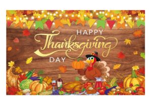 allenjoy happy thanksgiving day backdrop for autumn fall harvest festival give thanks thankful turkey pumpkin birthday baby shower party supplies decorations banner gifts home decor background