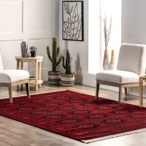 nuloom diandra traditional motif area rug, 4x6, red