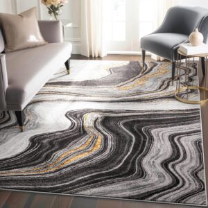 well woven werrick grey & gold striated marble pattern area rug (5'3" x 7'3")