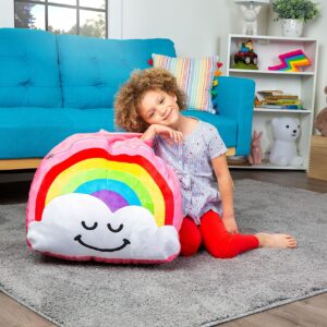 Good Banana Rainbow Toy Storage Bag - Convertible Fill n' Chill Bag That transforms into a Comfy seat When Full of Plush Toys for Kids Rooms, Multi