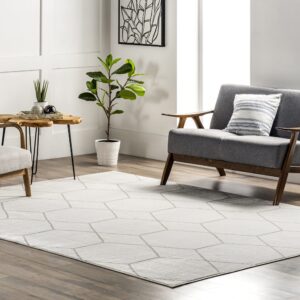 nuloom veronica geometric honeycomb area rug, 7x9, beige