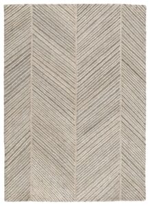 signature design by ashley leaford hand tufted chevron 7'8" x 10' area rug, 6mm pile, taupe