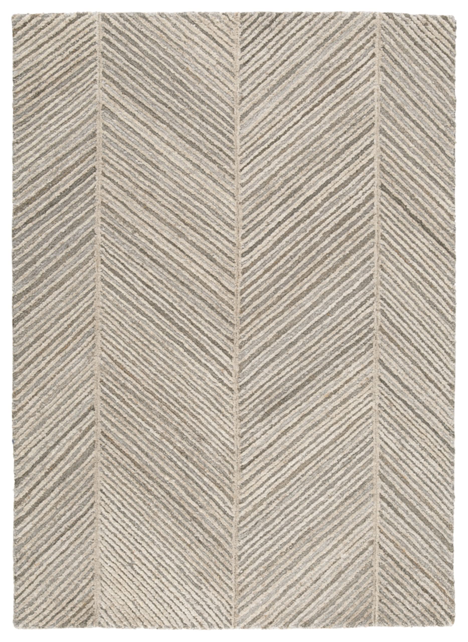 Signature Design by Ashley Leaford Hand Tufted Chevron 7'8" x 10' Area Rug, 6mm Pile, Taupe