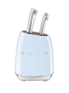 smeg pastel blue stainless steel knife block set