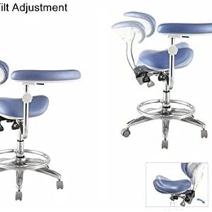 Deluxe Dental Saddle Chair Medical Stool PU Leather High Density Height Adjustable