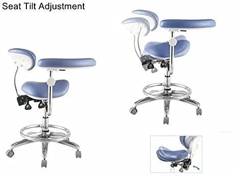 Deluxe Dental Saddle Chair Medical Stool PU Leather High Density Height Adjustable