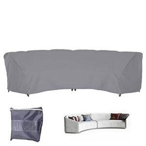 COOSOO Curved Sofa Cover Outdoor Curved Sectional Sofa Cover Patio Furniture Couch Protector Waterproof Half Moon Sofa Set Cover with Windproof Elastic Cord for Garden Indoor All Weather Protection