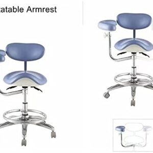 Deluxe Dental Saddle Chair Medical Stool PU Leather High Density Height Adjustable