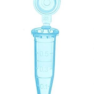 MUHWA 1000PCS Polypropylene Graduated Microcentrifuge Tube with Snap Cap, 0.5ml Capacity Microtubes (Blue)