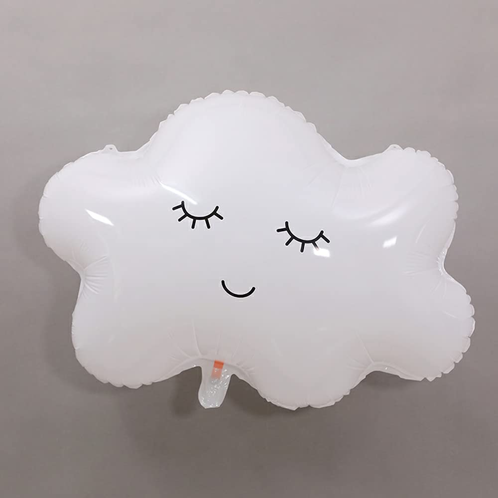 HORUIUS White Cloud Balloons Cloud Shaped Foil Mylar Balloons for Baby Shower Cloud Themed Party Birthday Decoration Supplies 30 inch 5PCS