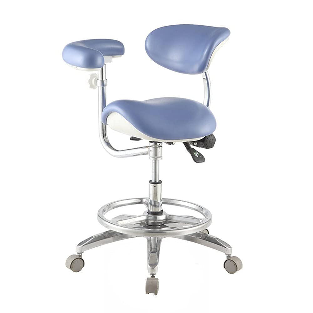 Deluxe Dental Saddle Chair Medical Stool PU Leather High Density Height Adjustable