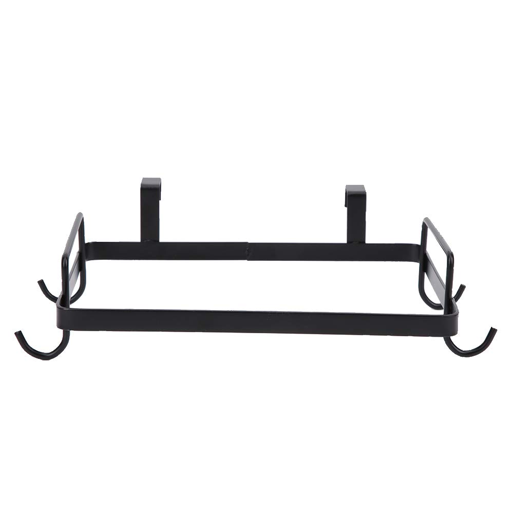 Trash Storage Holder, Garbage Bag Stand Iron Hanging Trash Bag Holder Trash Bag Holder Rack 10.2x6.0x3.0in for Household Kitchen Cabinets Doors and Cupboards(black)