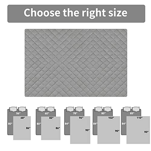 Easy-Going 100% Waterproof Dog Bed Cover Reversible Leak Proof Couch Cover Washable Sofa Cover Furniture Protector Blanket for Pets Kids Children Dog Cat (82x86 Inch, Light Gray/Ivory)