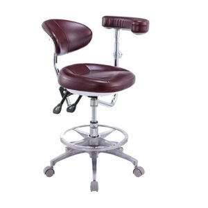 Luxury Dentist's Doctor's Deluxe Mobile Saddle Chair Medical PU Leather Assistant Doctor Stools