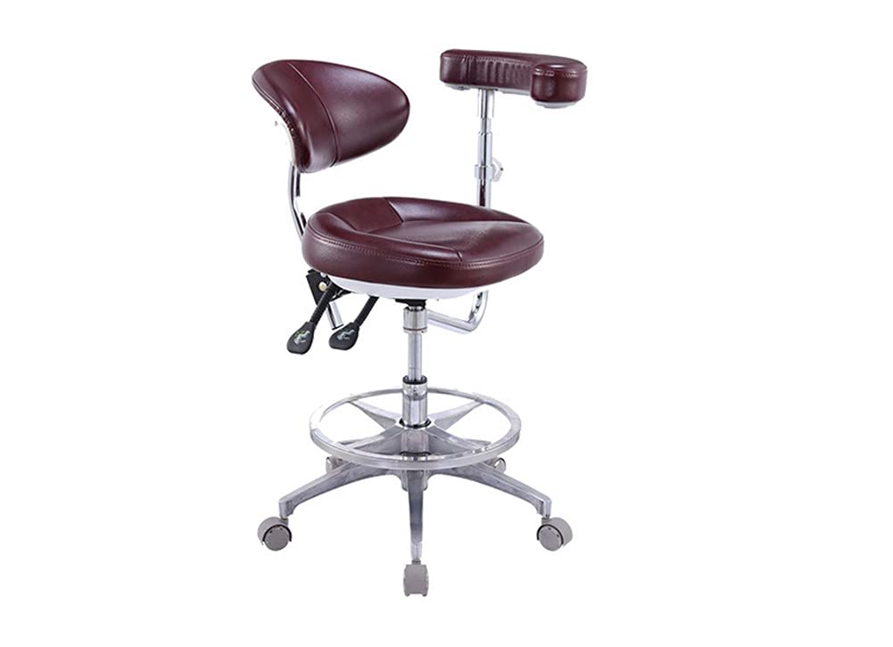 Luxury Dentist's Doctor's Deluxe Mobile Saddle Chair Medical PU Leather Assistant Doctor Stools