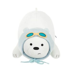 miniso 15" we bare bears stuffed animals, cuddle lying plush ultrasoft toy hugging throw sleeping plushies toy pillow for boy girl kids children toddler bedding toys and christmas(ice bear)