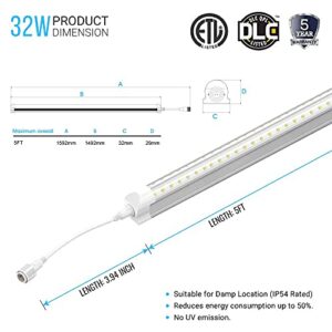 LEDMyplace 32W 5ft LED Freezer/Cooler Tubes T8 V-Shape, 4200 Lumens, 5000k Daylight White, 180° Beam Angle, 100-277V, Tube Lights for Supermarkets Freezer, Grocery Stores, Commercial Freezer Lights