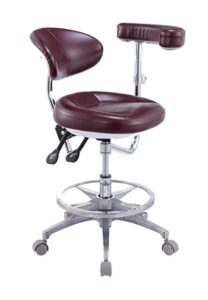 luxury dentist's doctor's deluxe mobile saddle chair medical pu leather assistant doctor stools