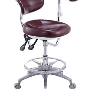 Luxury Dentist's Doctor's Deluxe Mobile Saddle Chair Medical PU Leather Assistant Doctor Stools