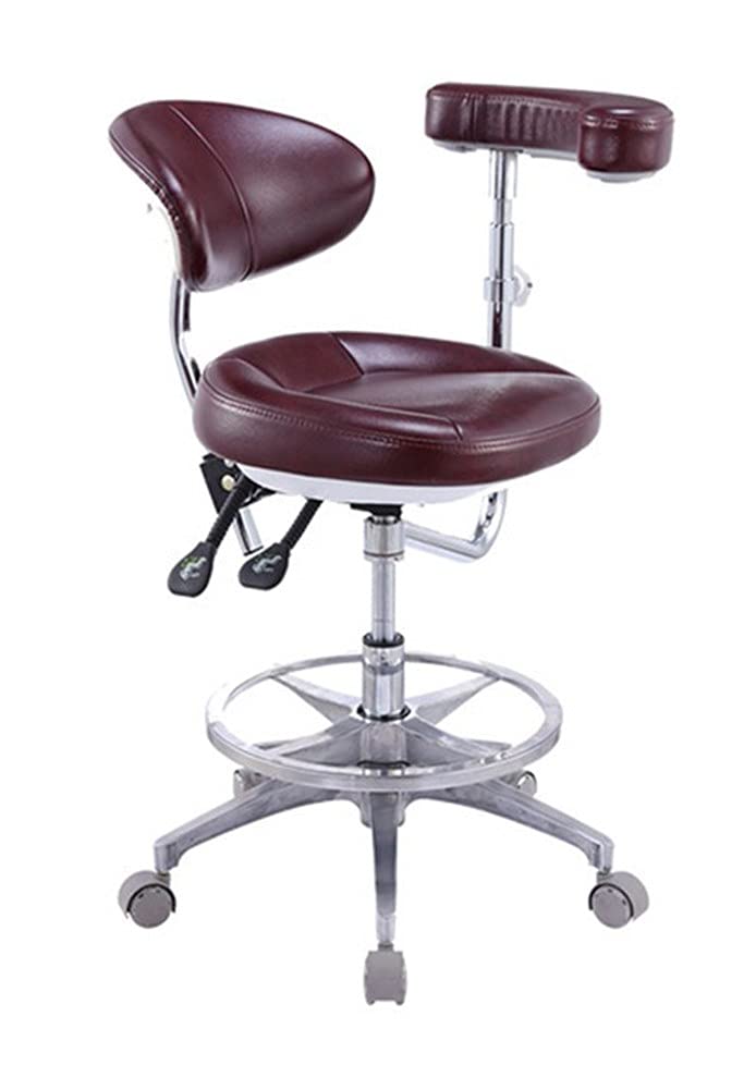 Luxury Dentist's Doctor's Deluxe Mobile Saddle Chair Medical PU Leather Assistant Doctor Stools