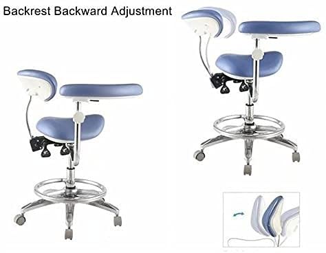 Deluxe Dental Saddle Chair Medical Stool PU Leather High Density Height Adjustable