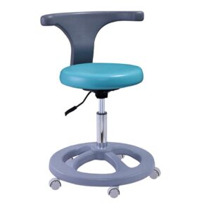 Dentist's Mobile Chair Nurse's Stools W/Backrest PU Leather and Medical Wheels Adjustable Height Standard Dental Mobile Chair for Dentist and Office