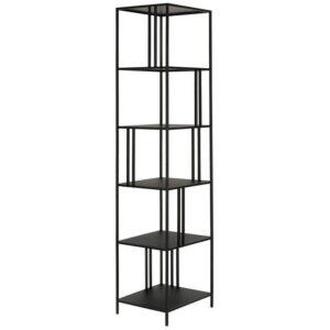 henn&hart 18" wide rectangular bookcase in blackened bronze, for home office, living room