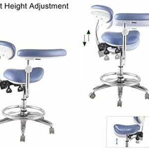 Deluxe Dental Saddle Chair Medical Stool PU Leather High Density Height Adjustable