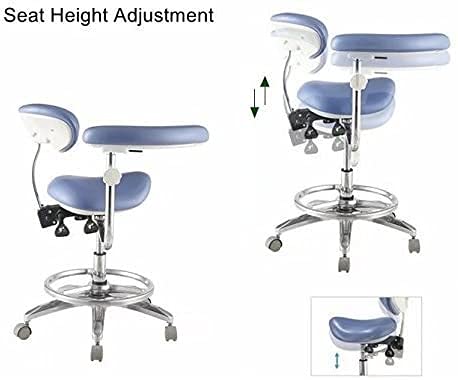 Deluxe Dental Saddle Chair Medical Stool PU Leather High Density Height Adjustable