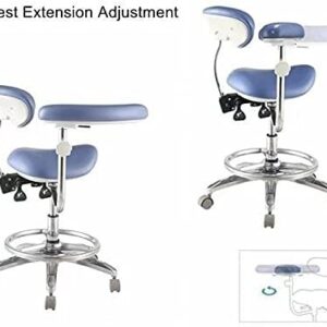 Deluxe Dental Saddle Chair Medical Stool PU Leather High Density Height Adjustable