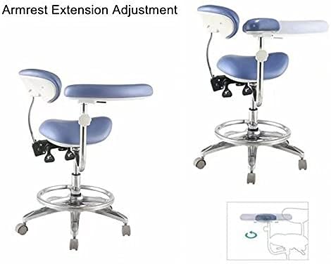 Deluxe Dental Saddle Chair Medical Stool PU Leather High Density Height Adjustable