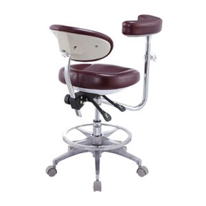 Luxury Dentist's Doctor's Deluxe Mobile Saddle Chair Medical PU Leather Assistant Doctor Stools