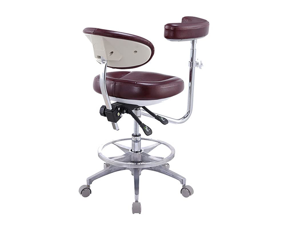 Luxury Dentist's Doctor's Deluxe Mobile Saddle Chair Medical PU Leather Assistant Doctor Stools