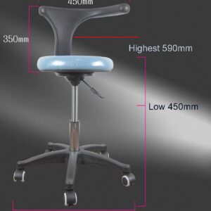 Medical Dental Stool Dentist Chair with 360 Degree Rotation Armrest PU Leather Assistant Stool Chair Height Adjustable