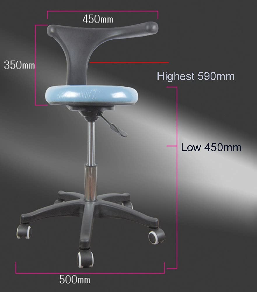 Medical Dental Stool Dentist Chair with 360 Degree Rotation Armrest PU Leather Assistant Stool Chair Height Adjustable