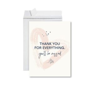 andaz press funny farewell jumbo card thank you for everything 8.5 x 11 inch blank goodbye greeting card with envelope big you'll be missed card for coworker from all of us 1-pack