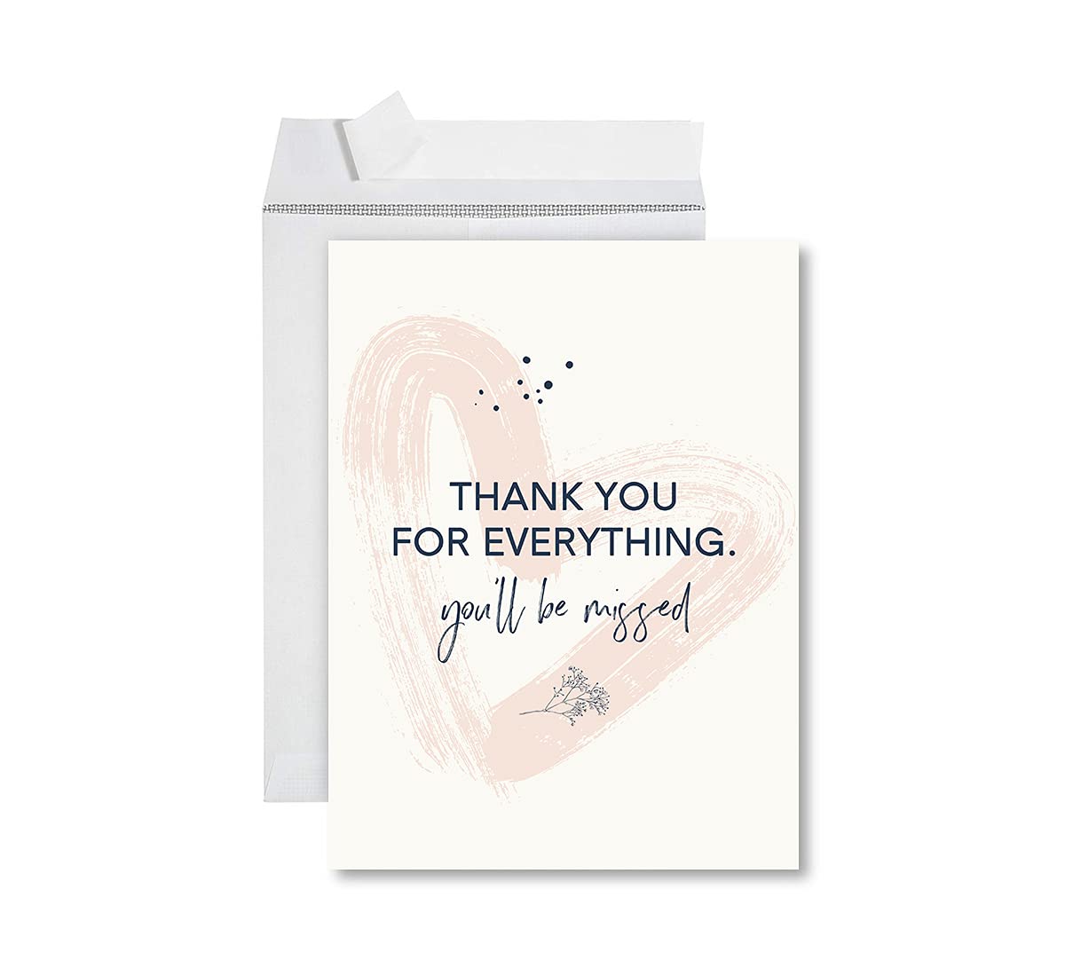 Andaz Press Funny Farewell Jumbo Card Thank You For Everything 8.5 x 11 inch Blank Goodbye Greeting Card with Envelope Big You'll Be Missed Card for Coworker From All Of Us 1-Pack